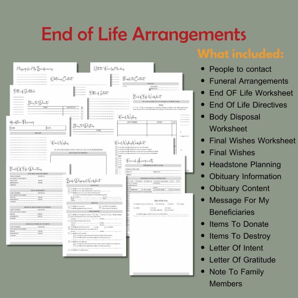 End of Life Planner - Canva Template - MasterBundles