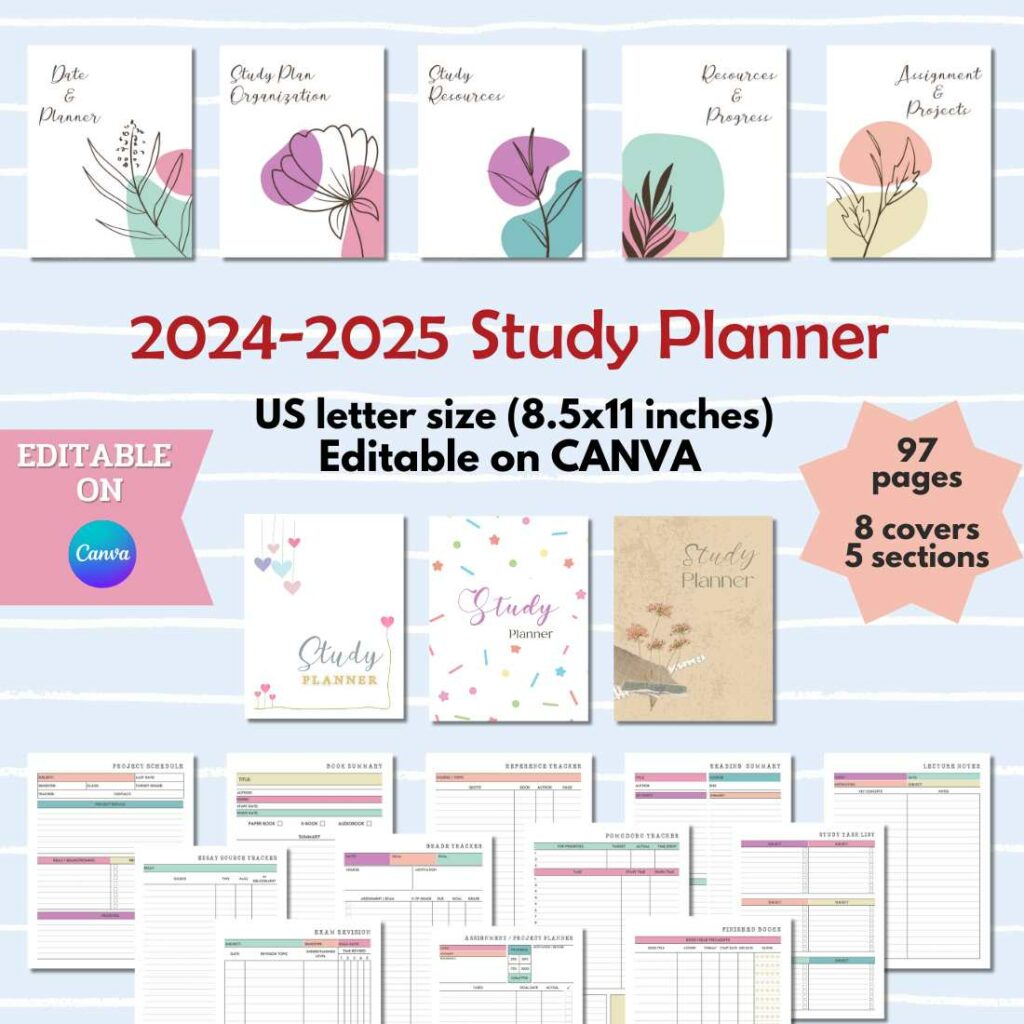 2024-2025 Study Planner - Canva Template - MasterBundles