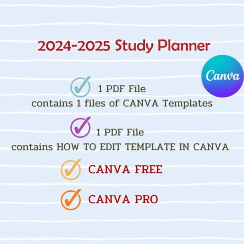 2024-2025 Study Planner - Canva Template - MasterBundles