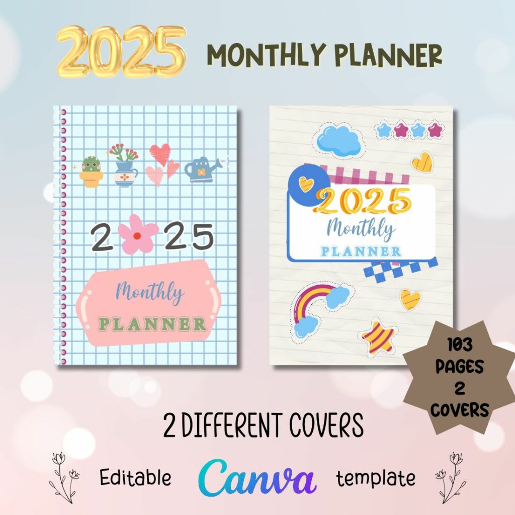 2025 Monthly Planner - Canva Template - MasterBundles