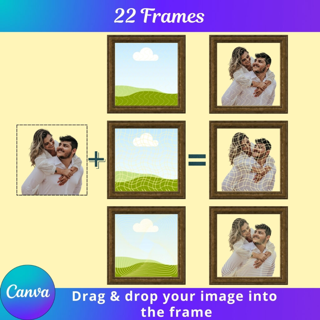 Square Photo Frame Set | 22 Frames | Canva - MasterBundles