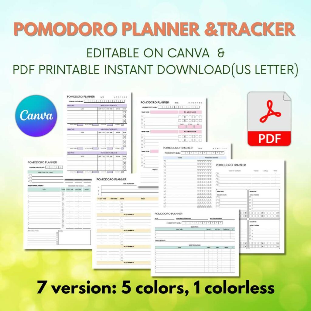 Pomodoro Planner & Tracker - MasterBundles