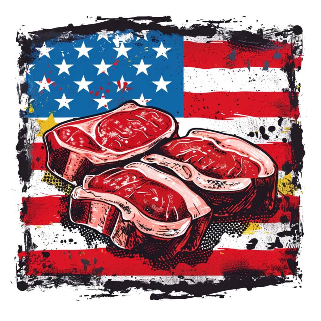 American Meat & Flag Unique Design - MasterBundles