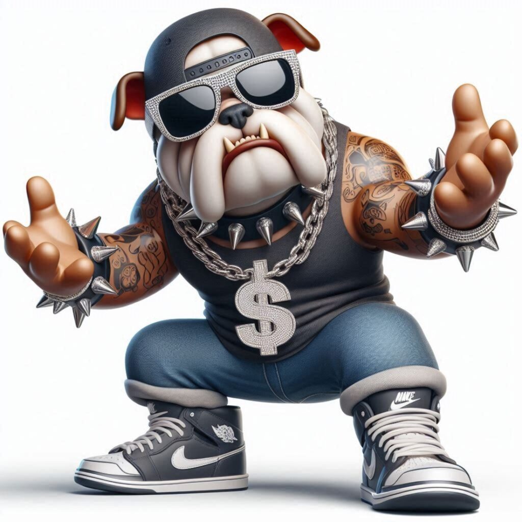 3D Gangsta Rap Dog Urban Street Wear Collectible Avatar - MasterBundles