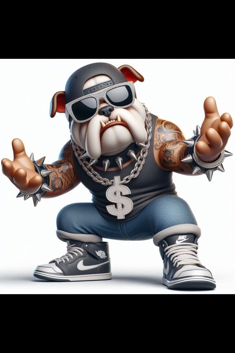 3D Gangsta Rap Dog Urban Street Wear Collectible Avatar - MasterBundles