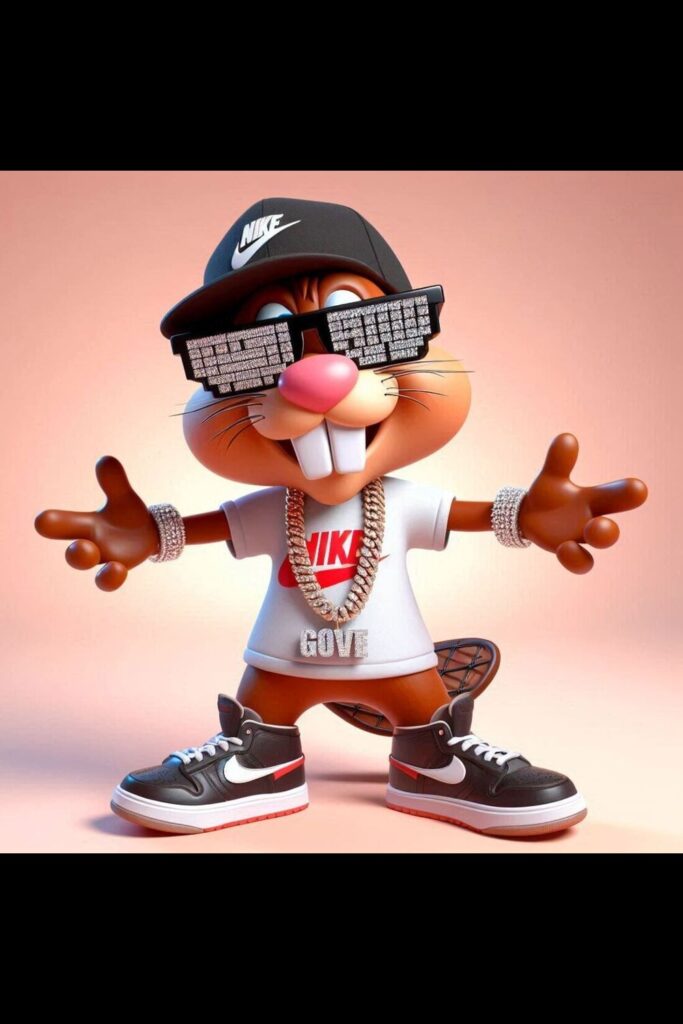 3D Gangsta Rap Beaver Urban Street Wear Collectible Avatar - MasterBundles