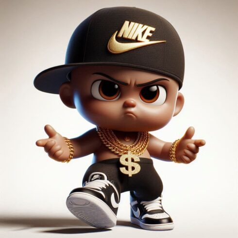 3D Gangsta Rap Baby Urban Street Wear Collectible Avatar - MasterBundles