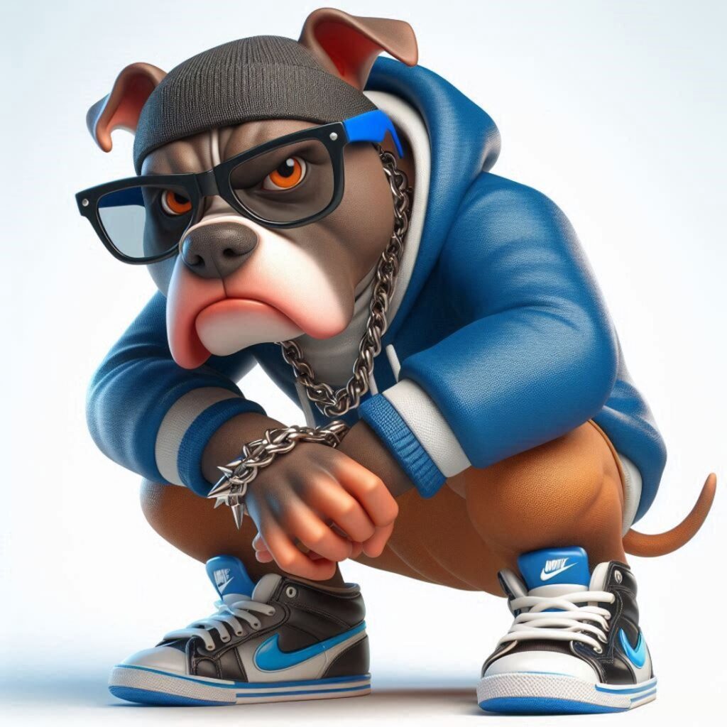 3D Gangsta Rap Dog Urban Street Wear Collectible Avatar - MasterBundles