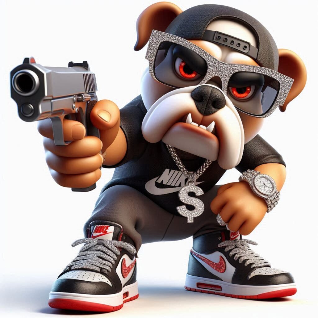 3D Gangsta Rap Dog Urban Street Wear Collectible Avatar - MasterBundles