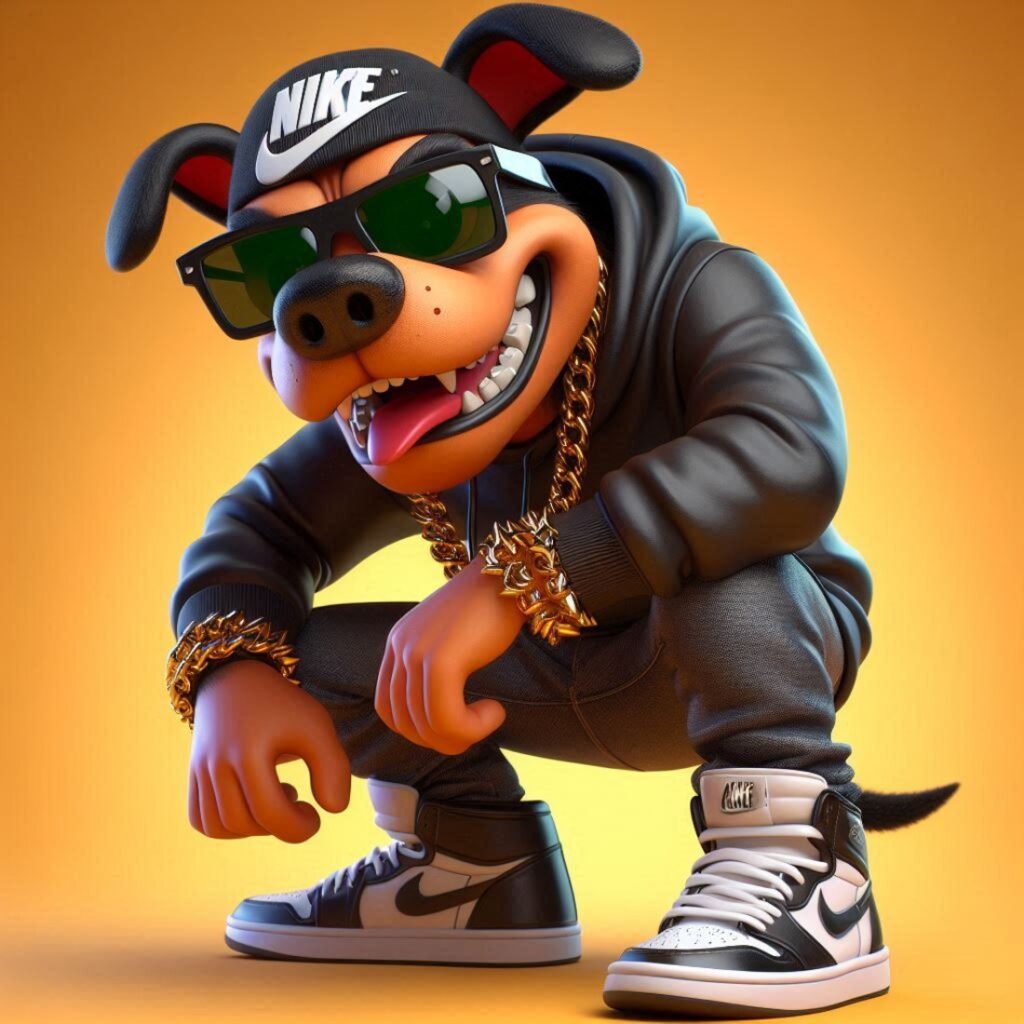 3D Gangsta Rap Dog Urban Street Wear Collectible Avatar - MasterBundles