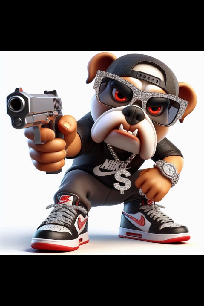 3D Gangsta Rap Dog Urban Street Wear Collectible Avatar - MasterBundles