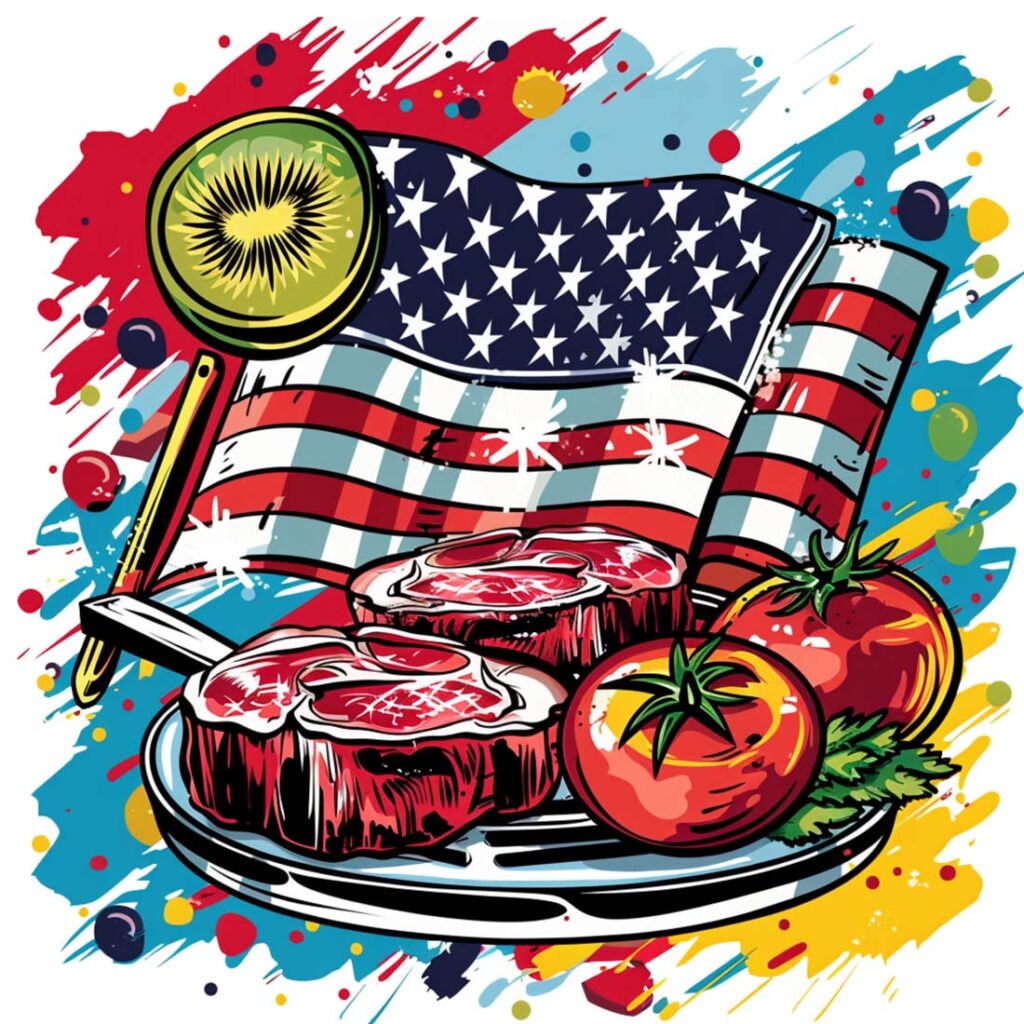 American Meat & Flag Unique Design - MasterBundles