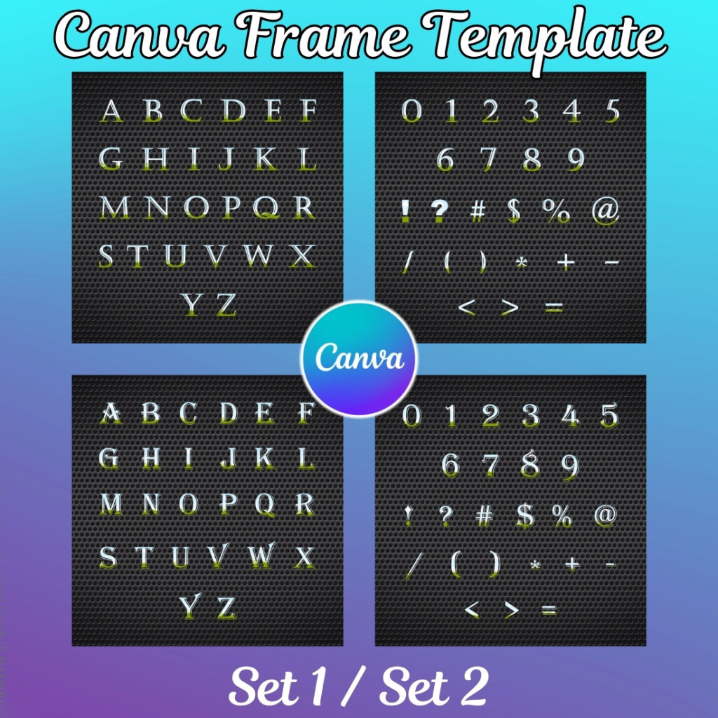 Mega Frame Set (Alphabets, Numbers, Symbols) | 10 Sets - MasterBundles