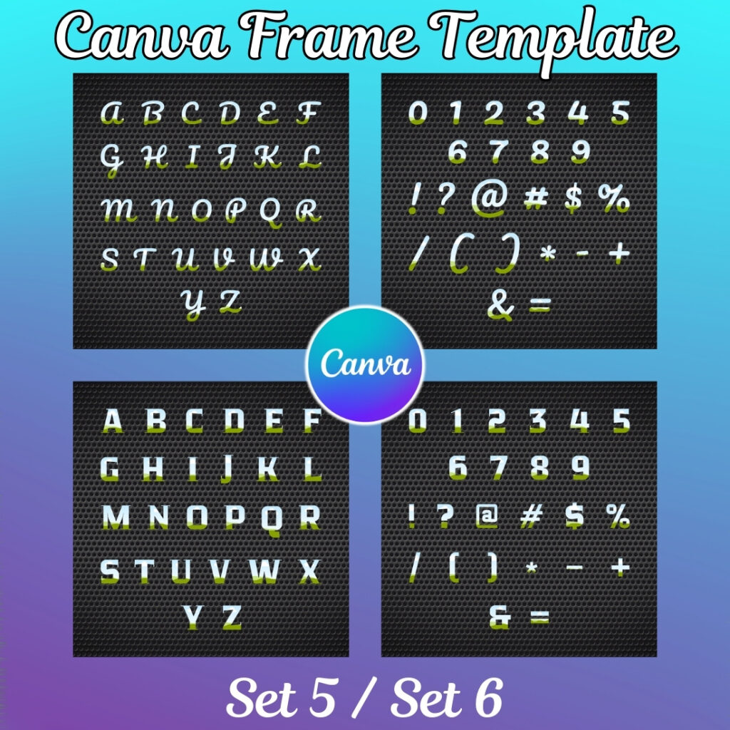 Mega Frame Set (Alphabets, Numbers, Symbols) | 10 Sets - MasterBundles
