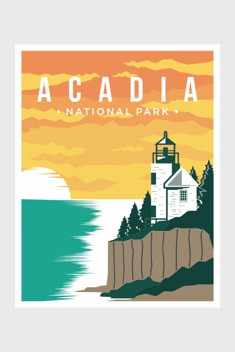 Acadia National Park poster vector illustration design - only $10