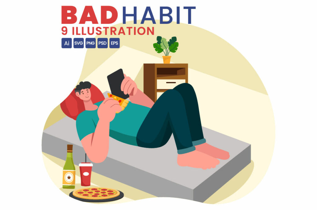 9 Bad Habit Vector Illustration - MasterBundles