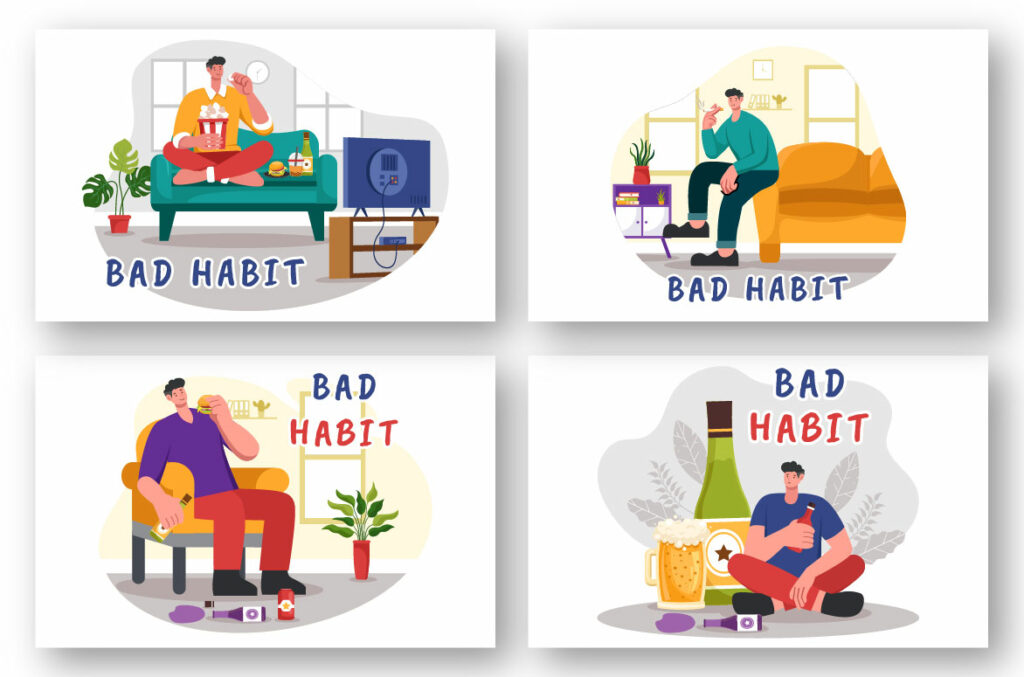 9 Bad Habit Vector Illustration - MasterBundles
