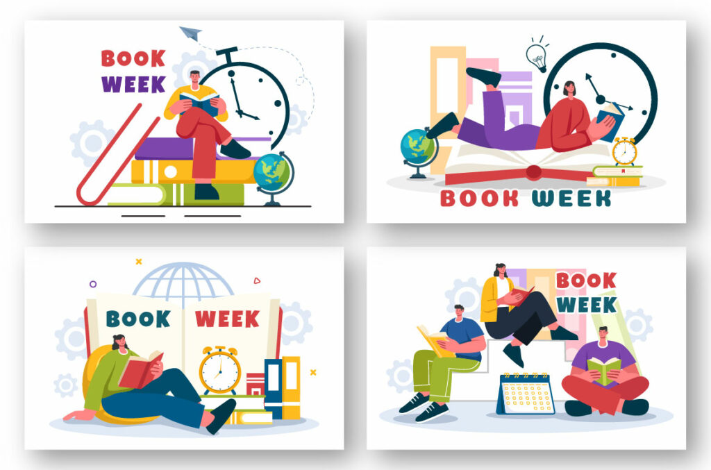 9 Book Week Events Illustration - MasterBundles