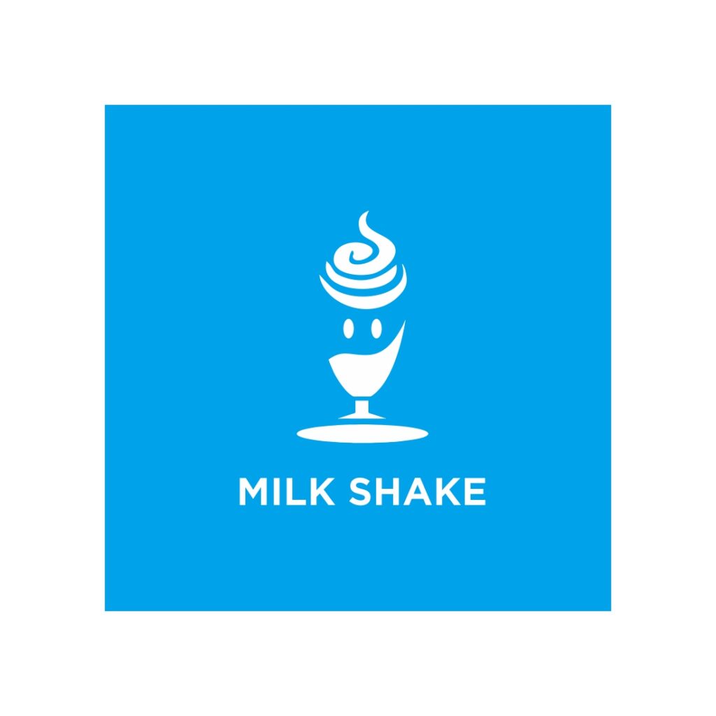 Milkshake vector illustration with glass and blue white shades ...