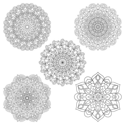 Bundle of 10 Easy Mandalas Coloring Book Page - MasterBundles