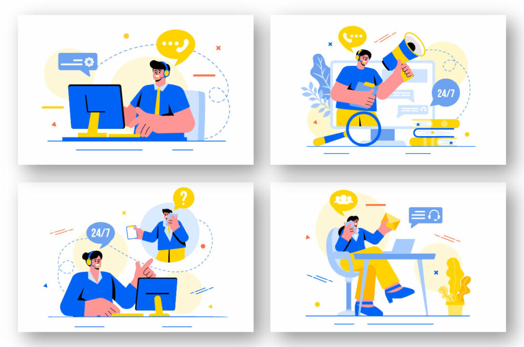 18 Call Center Agent Illustration - MasterBundles