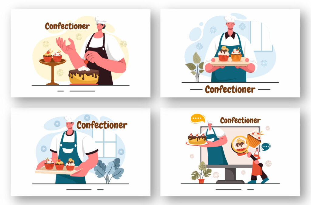 9 Confectioner Vector Illustration - MasterBundles