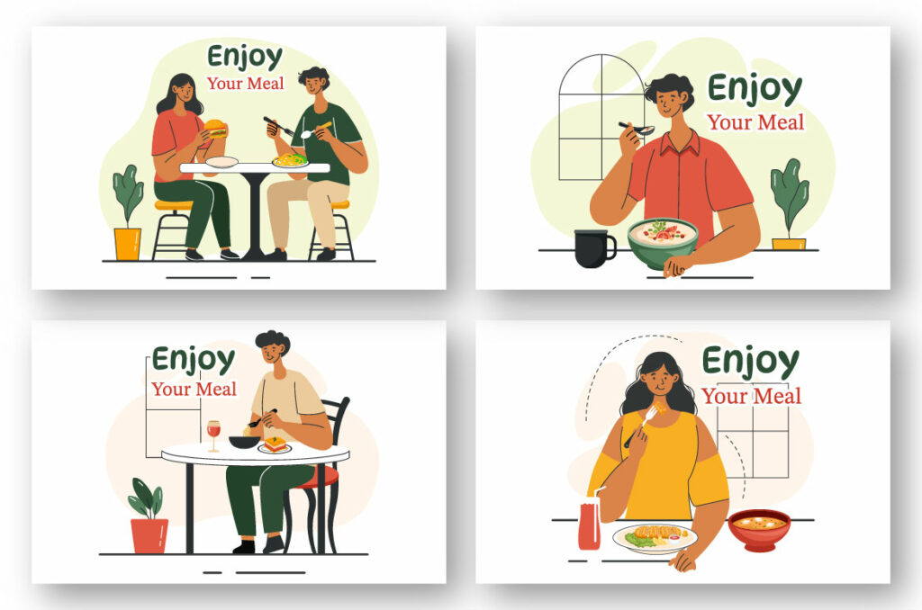 9 Enjoy Your Meal Vector Illustration - MasterBundles