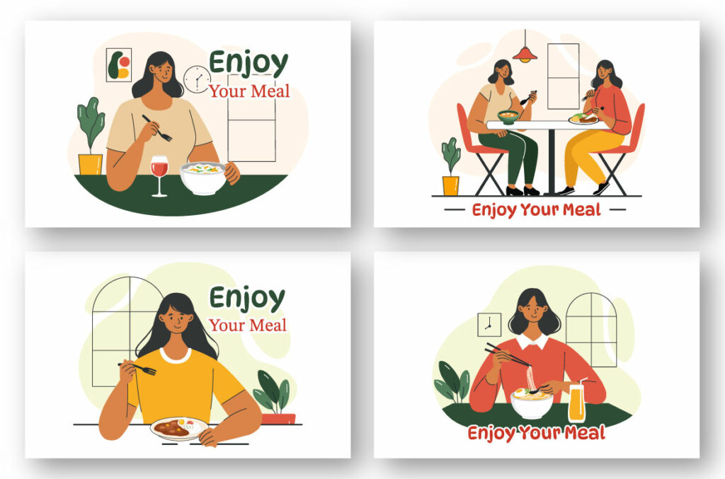 9 Enjoy Your Meal Vector Illustration - MasterBundles
