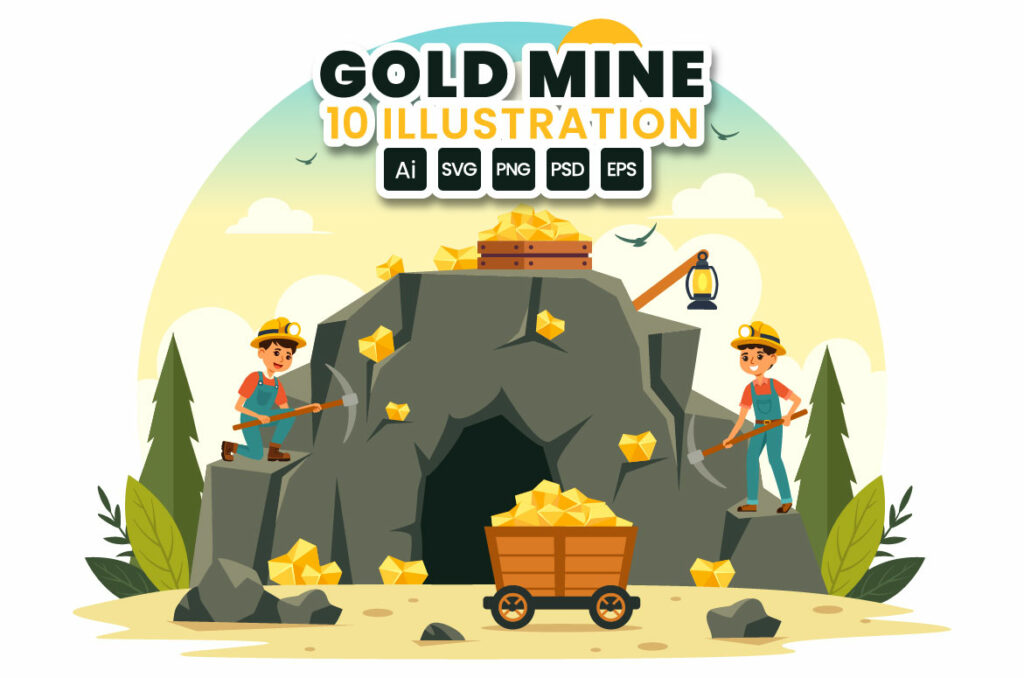 10 Gold Mine Illustration - MasterBundles
