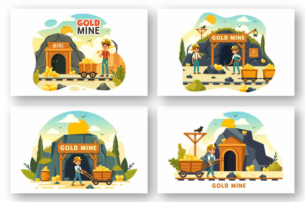10 Gold Mine Illustration - MasterBundles