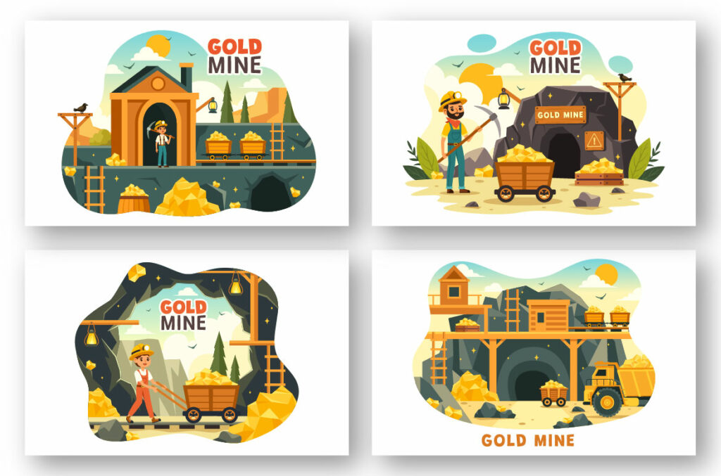 10 Gold Mine Illustration - MasterBundles