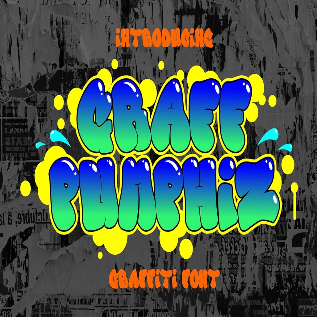 Graff Pumphiz - Bubble Graffiti font - MasterBundles