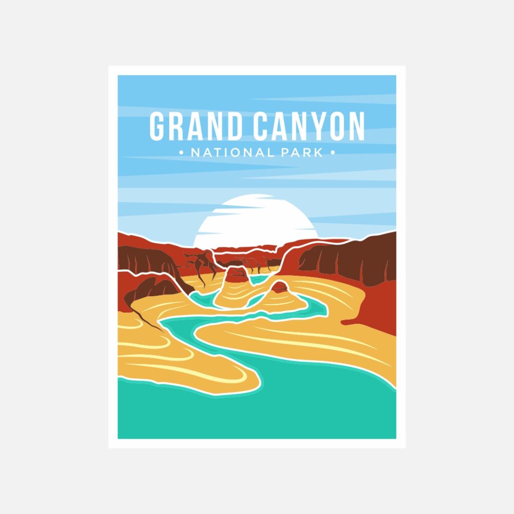 Grand Canyon National Park poster vector illustration design – Only $8