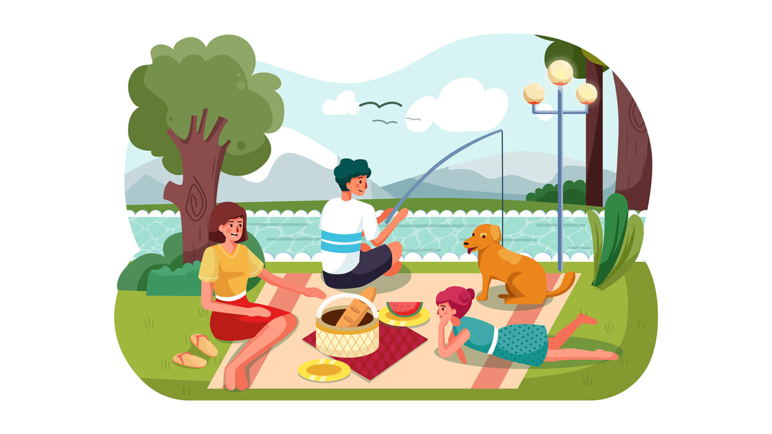 Outdoor Party Scene Illustrations - MasterBundles