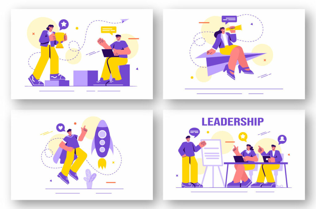 18 Business Leadership Illustration - MasterBundles