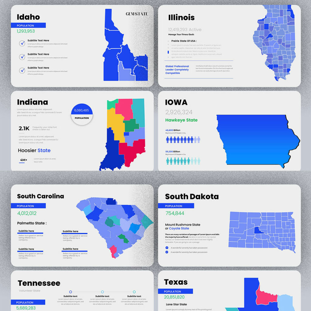 United State Of America All Map PowerPoint Template - MasterBundles