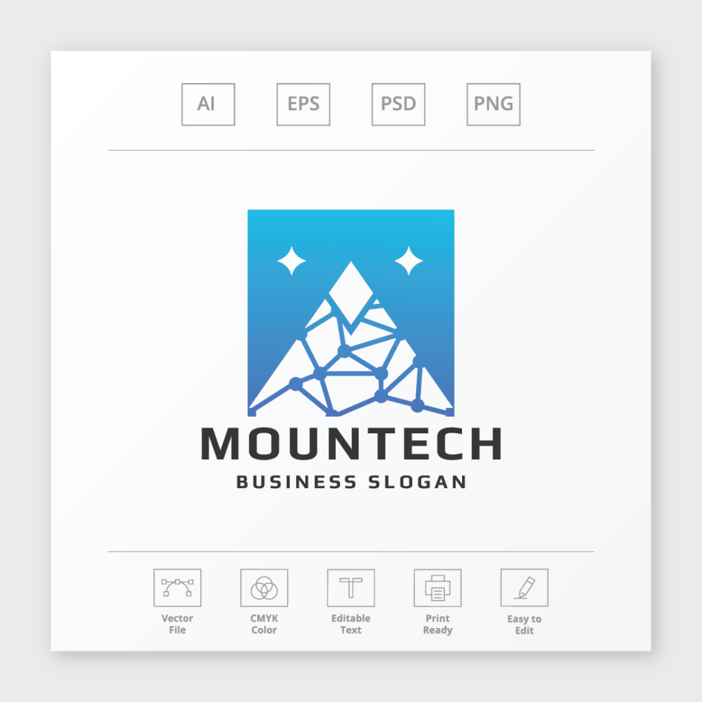 Mountain Tech Letter M Logo - MasterBundles