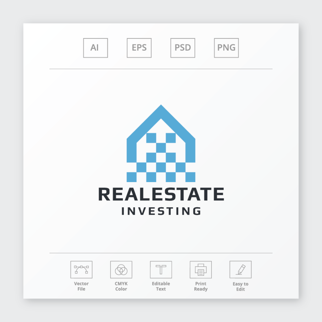 Pixel Real Estate Logo - MasterBundles