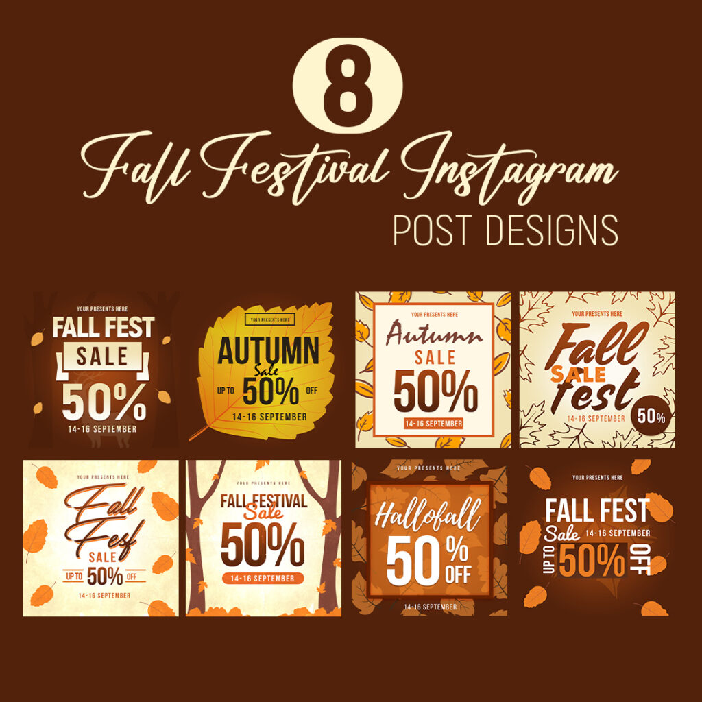 8 Fall Festival Instagram Post Design - MasterBundles
