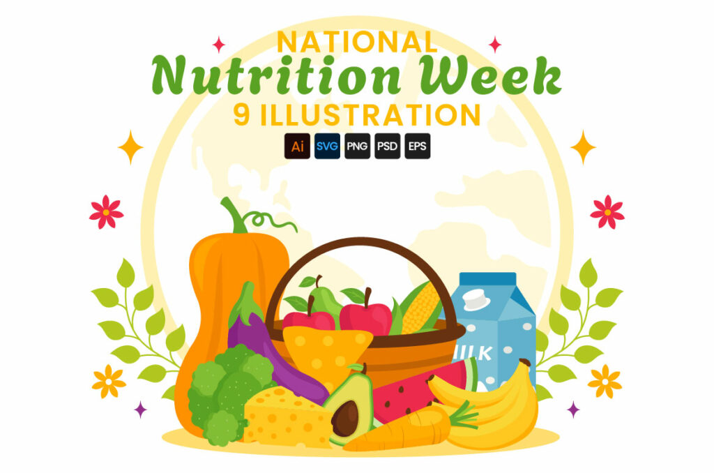 9 National Nutrition Week Day Illustration - MasterBundles