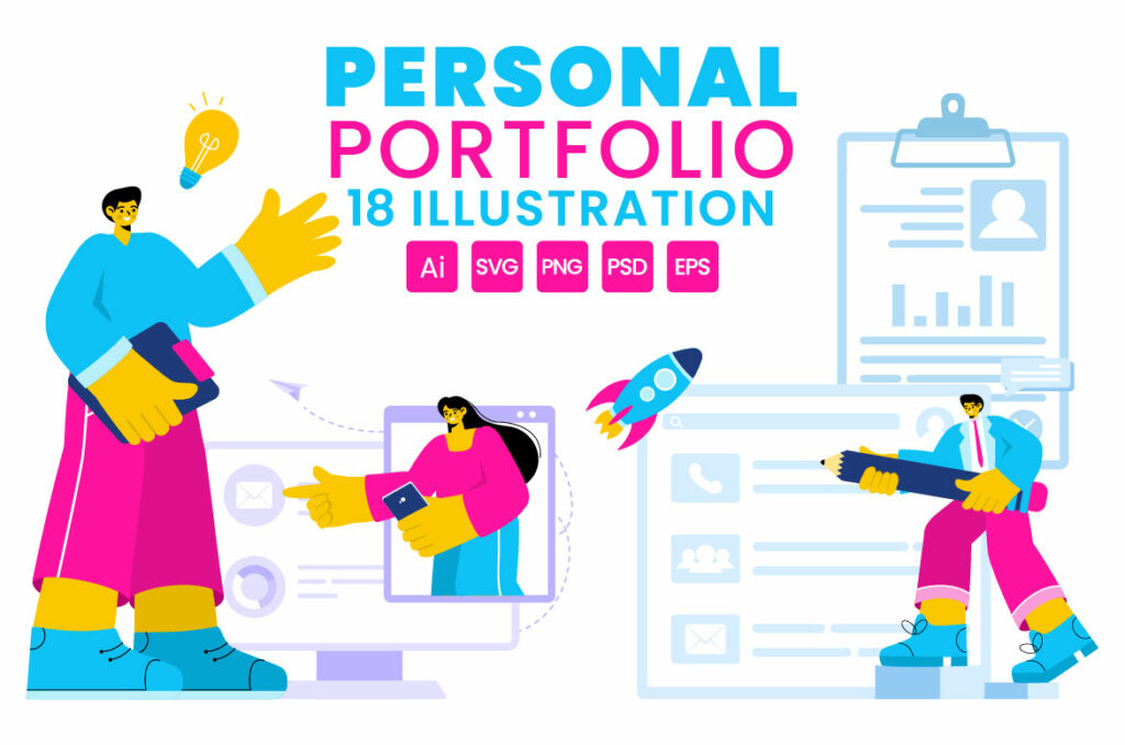 18 Personal Portfolio Illustration - MasterBundles