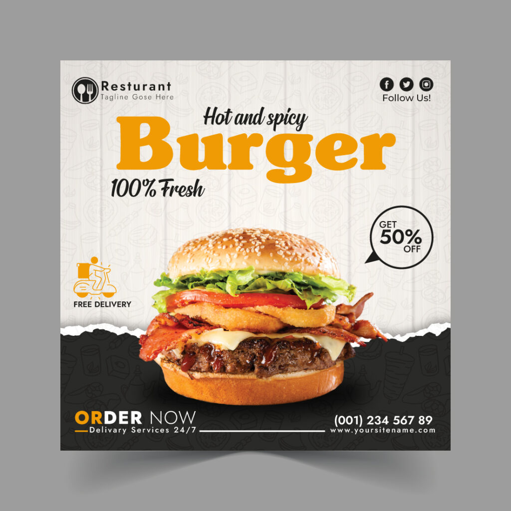 Fast Food Social Media Posts And Facebook Covers - MasterBundles