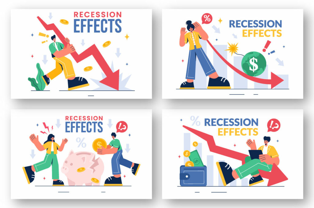 10 Recession Effects Illustration - MasterBundles