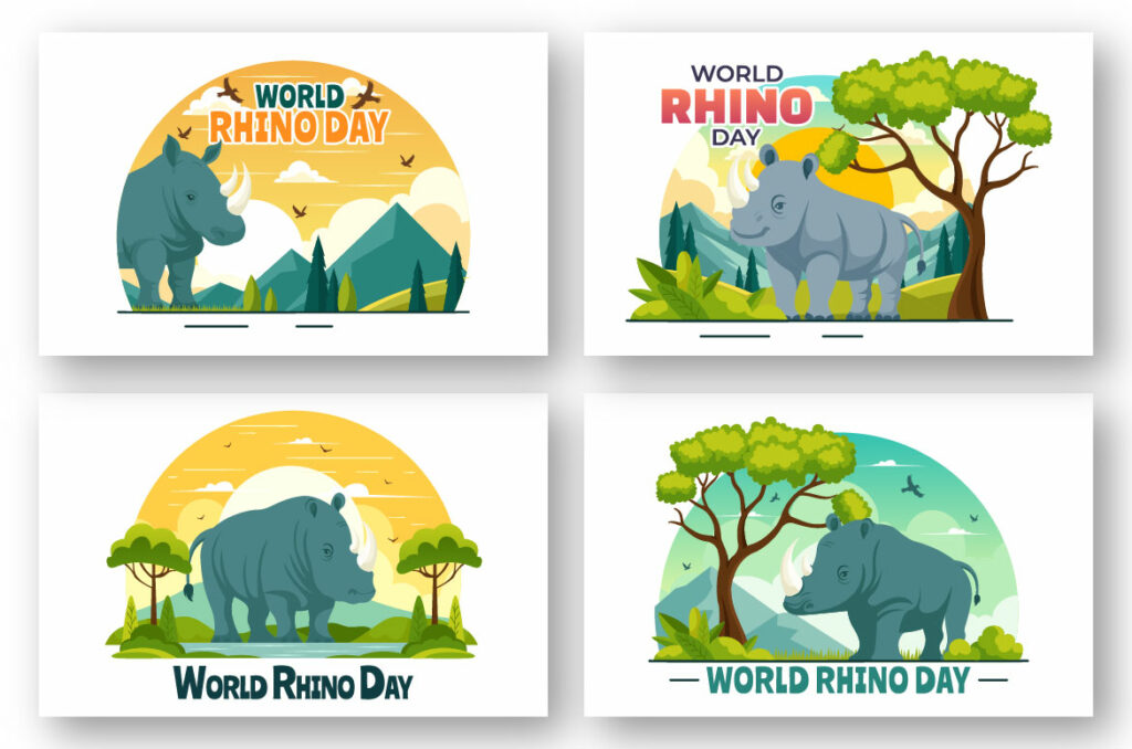 9 World Rhino Day Illustration - MasterBundles