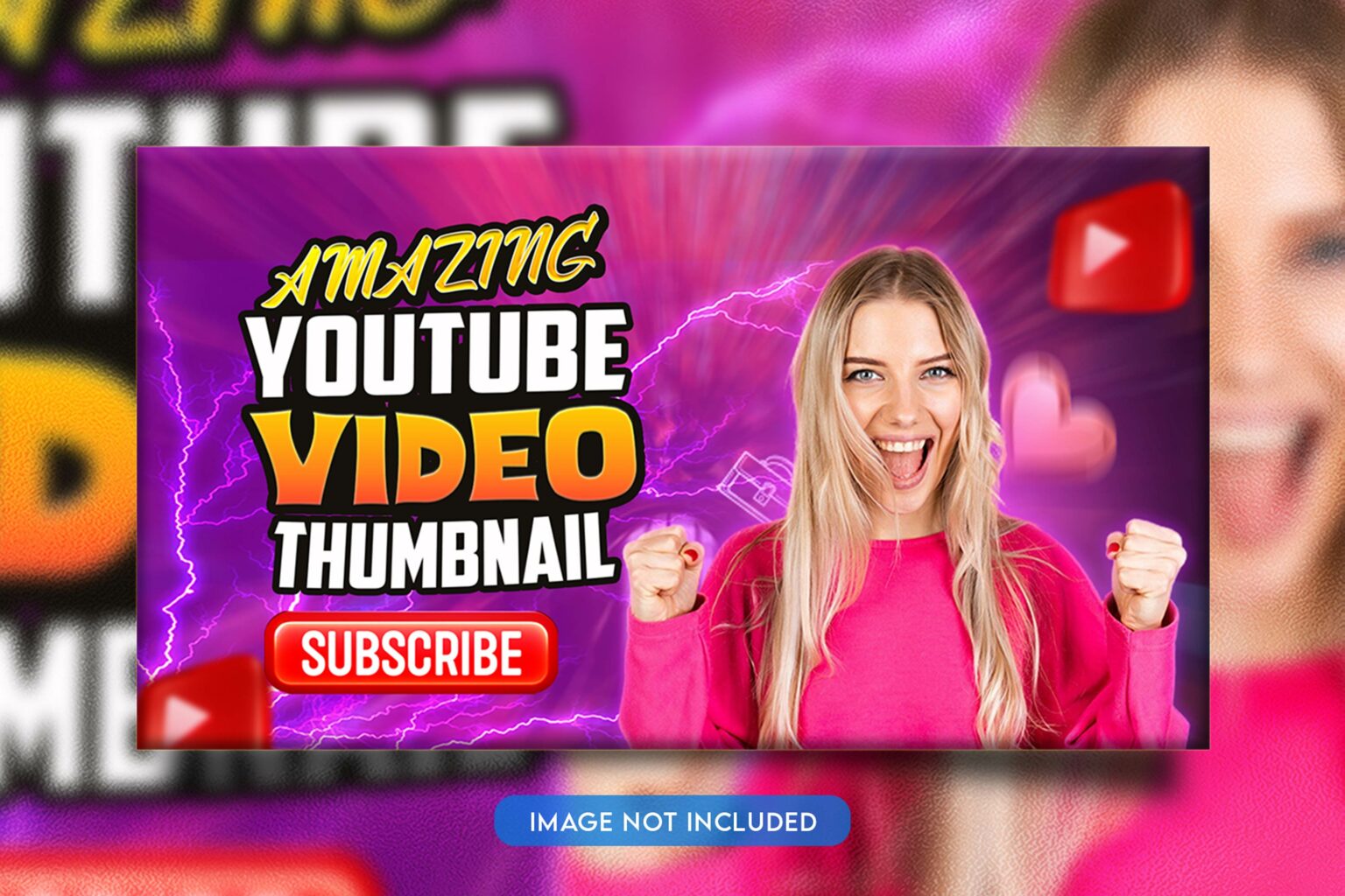 PSD Modern glow effect youtube video thumbnail template design fully ...
