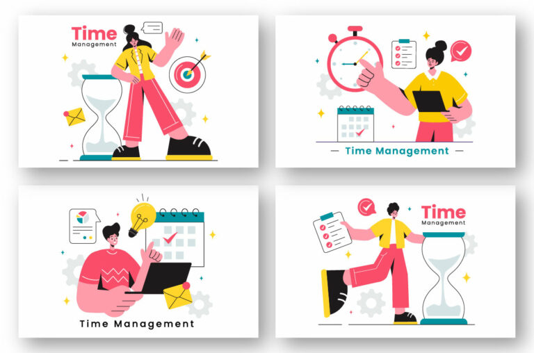 13 Time Management Planning Illustration - MasterBundles