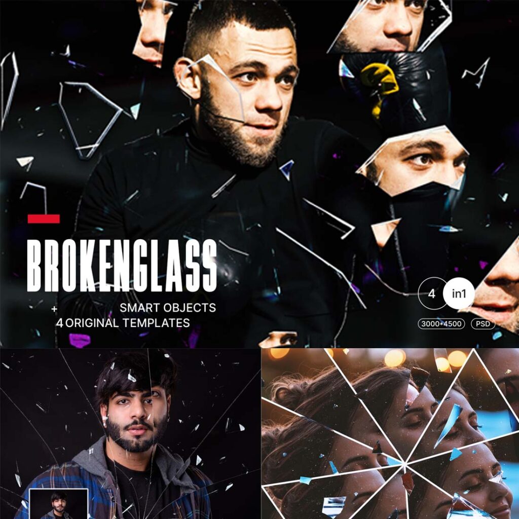 Broken Glass Portrait Effect - MasterBundles