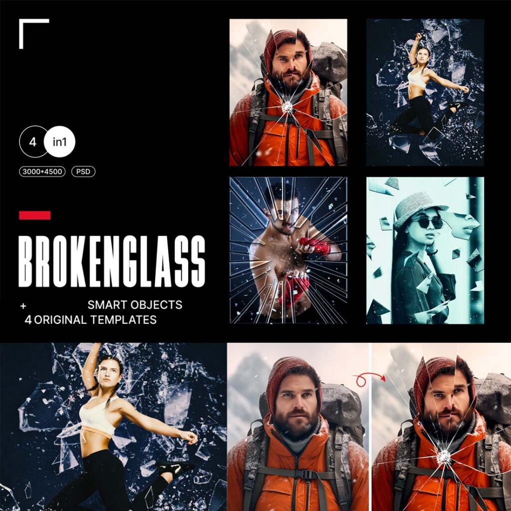 Portrait Broken Glass Photo Effect - MasterBundles