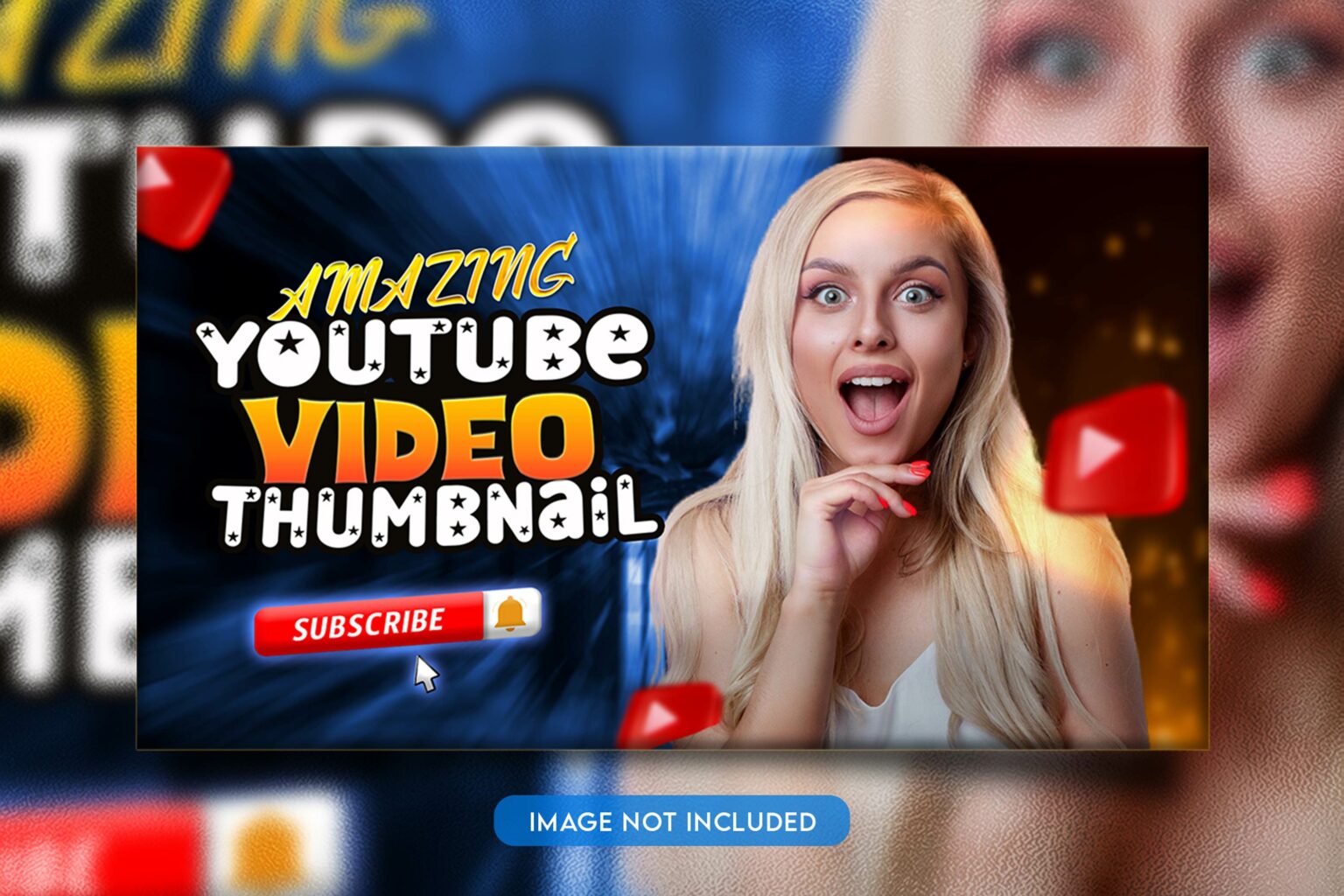 PSD Modern glow effect youtube video thumbnail template design fully ...