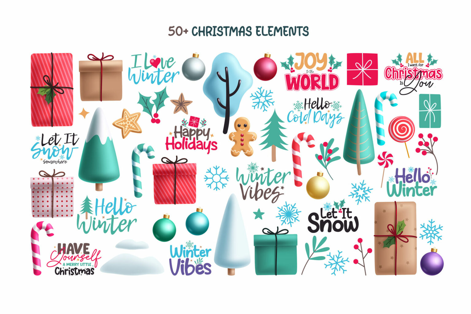 Winter Holiday Animals Illustration Bundle - MasterBundles